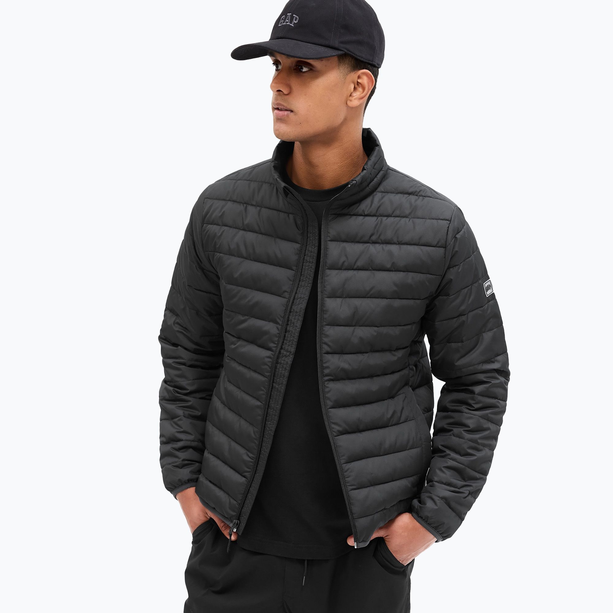 Herren GAP V-Frch Logo LTWT Pufferjacke echt schwarz (724654) - Sportano.de