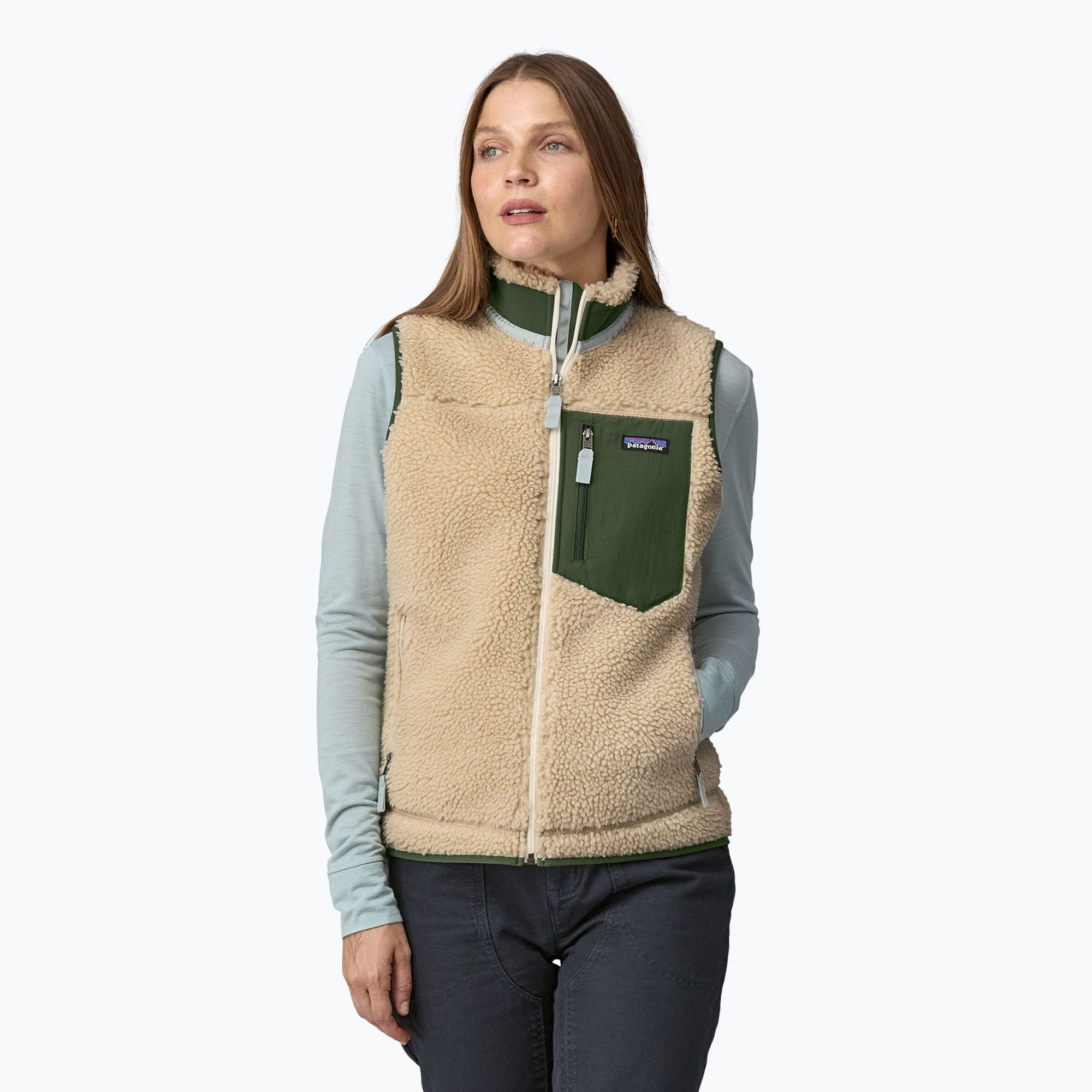 Weste Damen Patagonia Classic Retro-X dark natural/torrey pine green ...