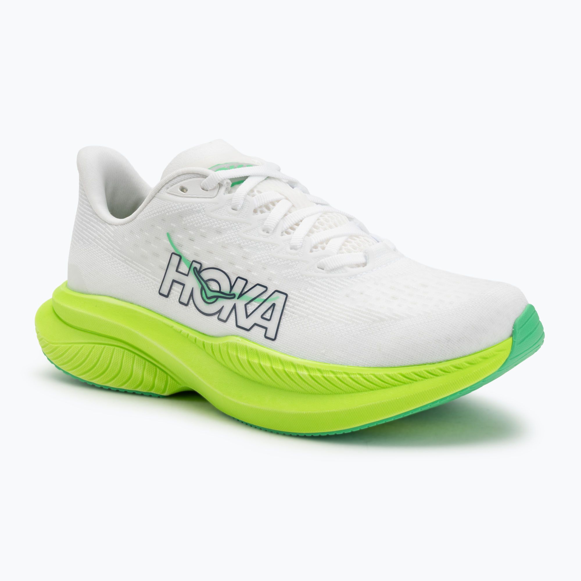 Herren Laufschuhe HOKA Mach 6 weiß/neon lime (1147790-WNL) - Sportano.de