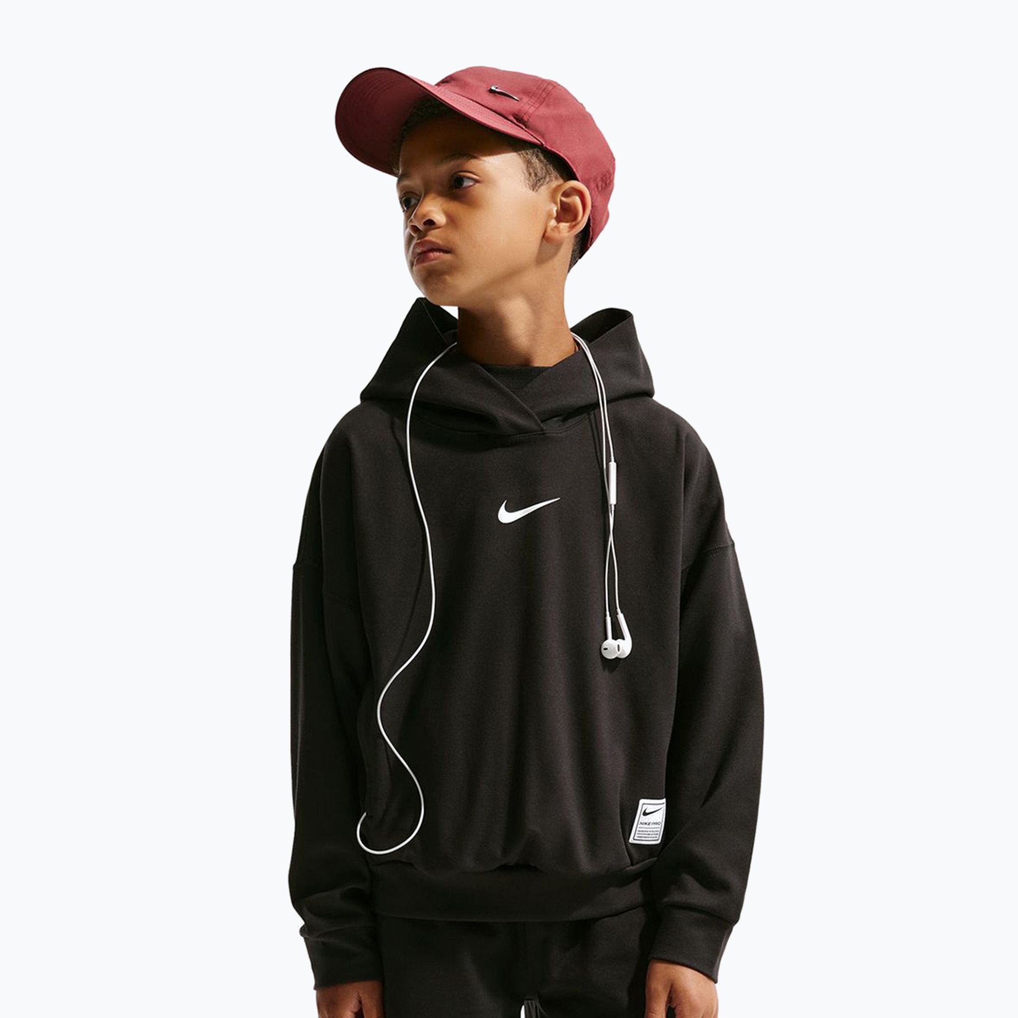 Kinder-Hoodie Nike Pro Dri-Fit Pullover Hoodie black/white (IF1723-010 ...
