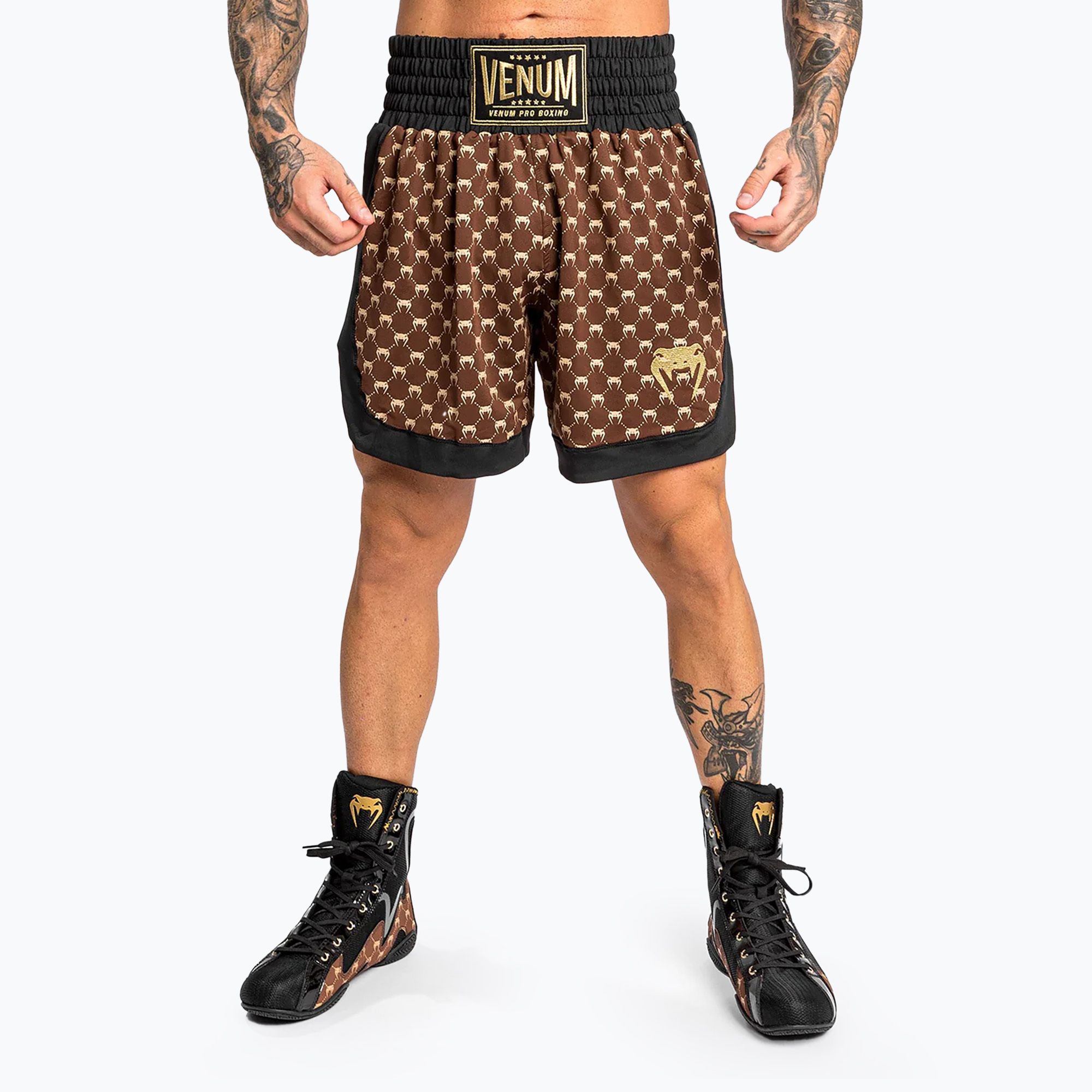 Herren Venum Monogram Boxing Shorts schwarz/braun (VENUM-04484-124 ...