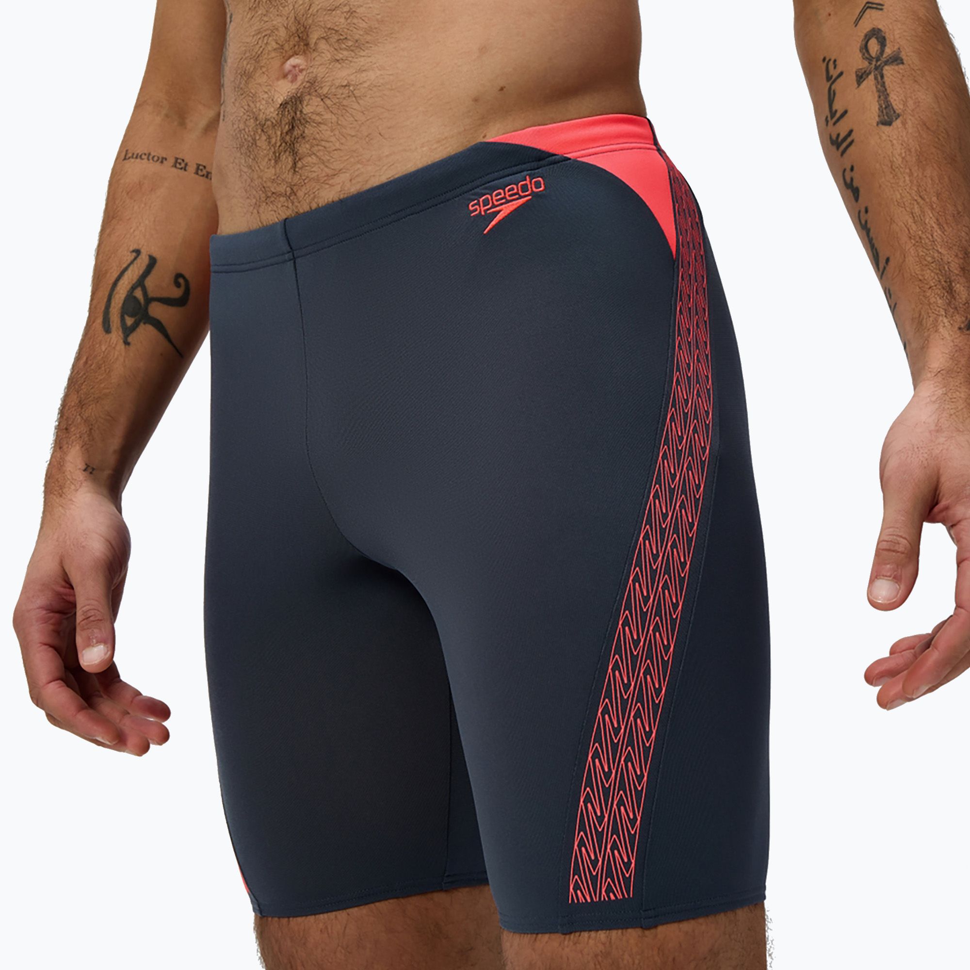 Männer Schwimm Jammer Speedo Hyper Boom Splice grau lead/neon coral (8 ...