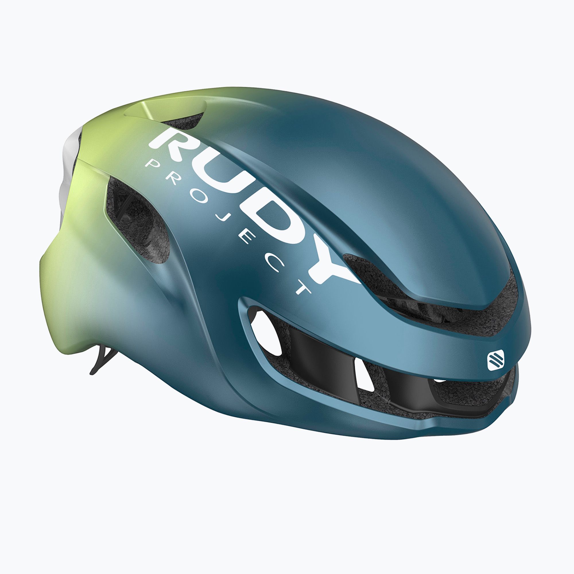 Fahrradhelm Rudy Project Nytron blue avio/apple green metal matte ...