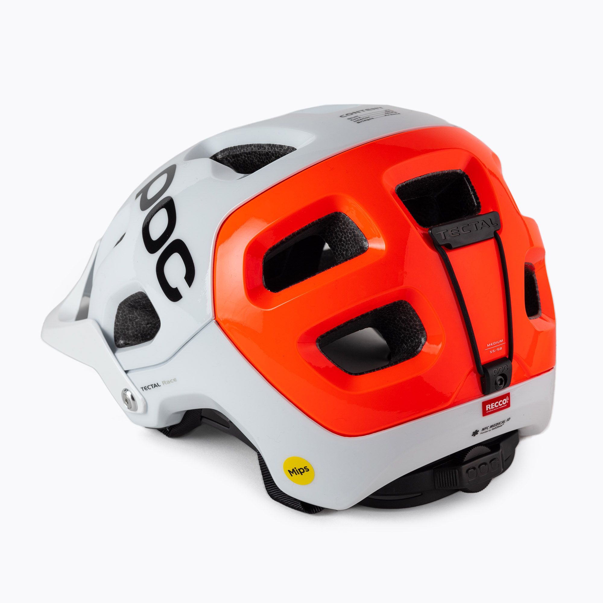Fahrradhelm POC Tectal Race MIPS NFC hydrogen white/fluorescent orange avip - Sportano.de