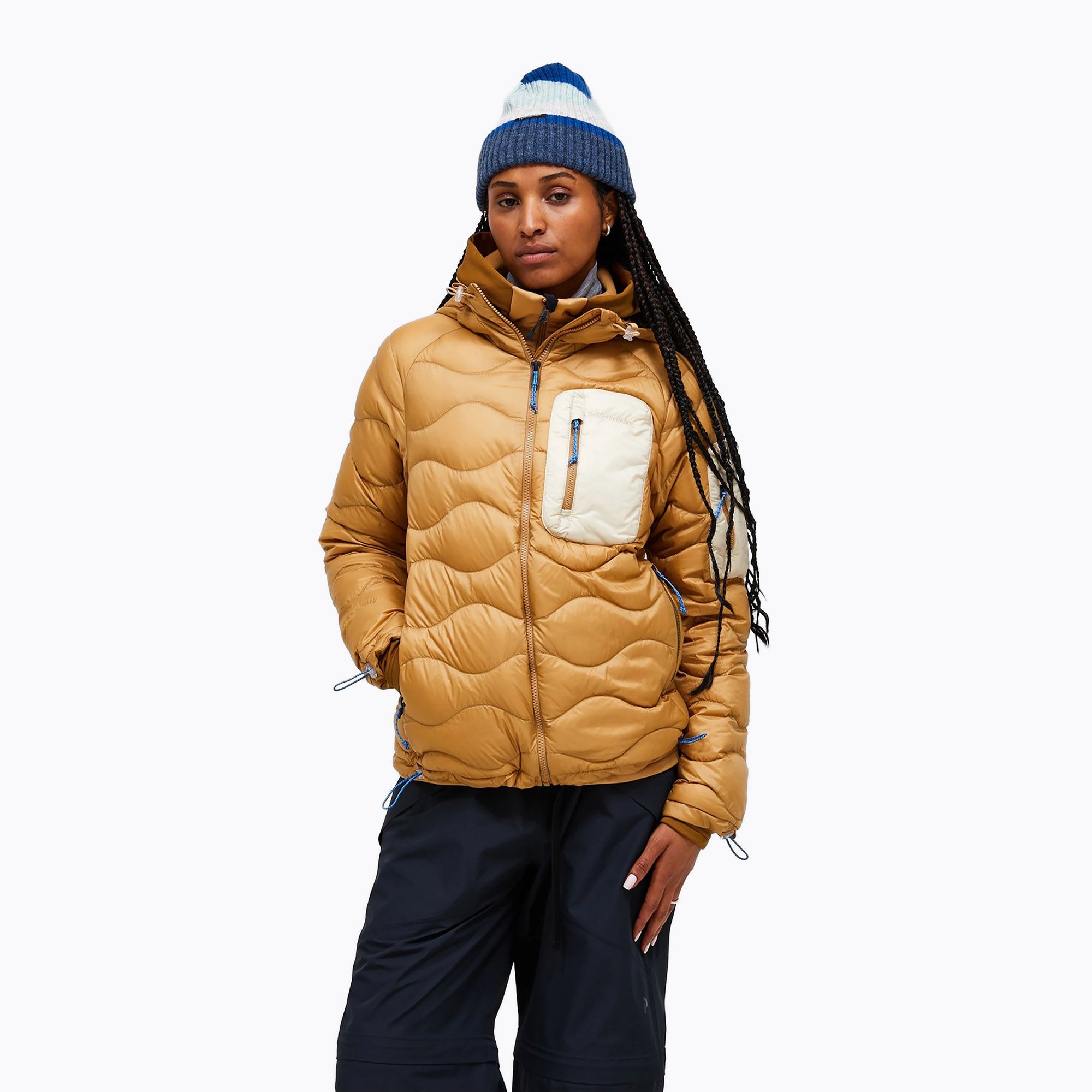 Damen-Daunenjacke Peak Performance Helium Utility Down sierra sand/sand ...