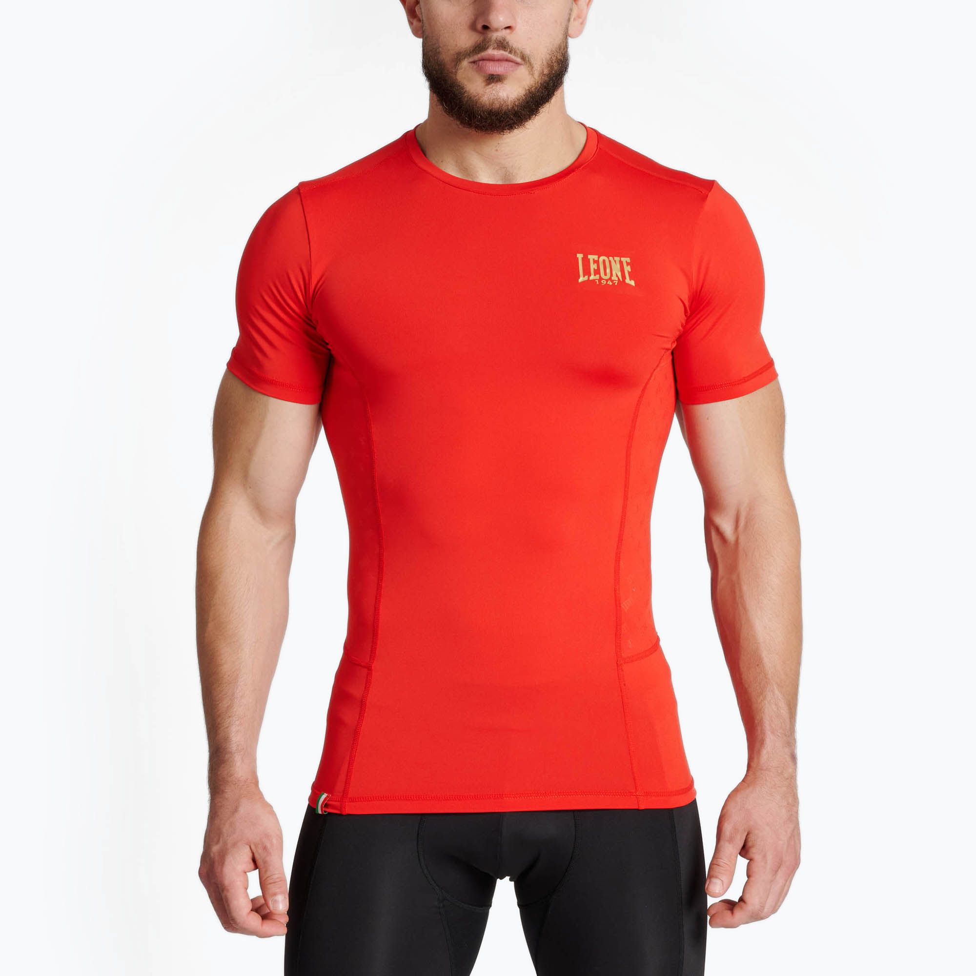 Rashguard Herren LEONE 1947 Compresion red (ABX707) - Sportano.de