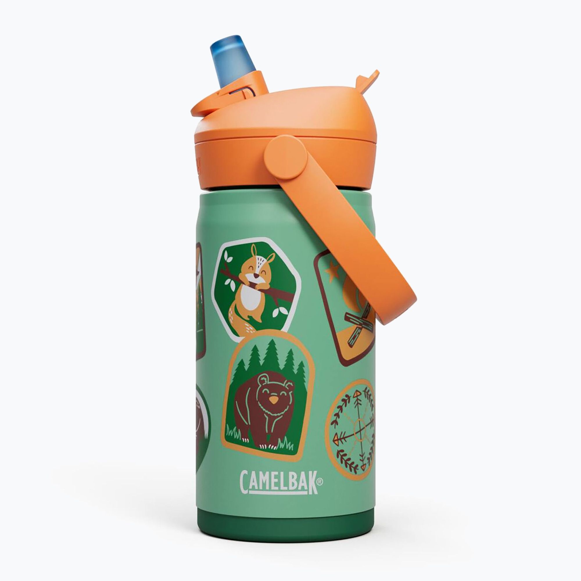 Thermosflasche CamelBak Thrive Flip Straw Kids Insulated SST 350 ml camp badges (2861303035 ...